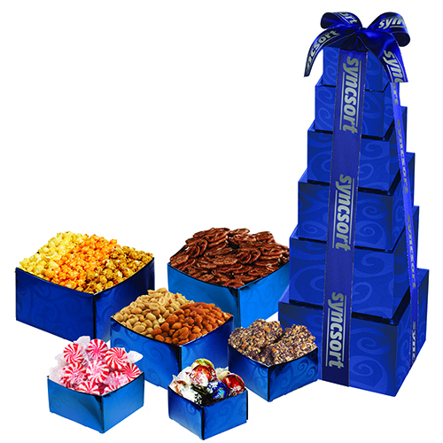 Contemporary Celebration Snack Tower :: Midnite Snax