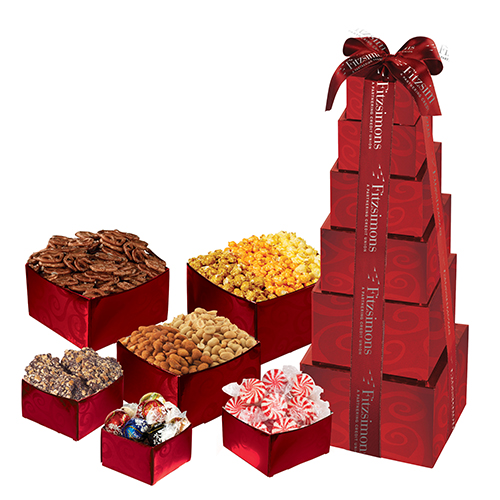 Contemporary Celebration Snack Tower :: Midnite Snax